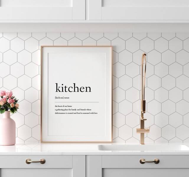 Kitchen Definition Print, Wall Art, Modern Home Decor, Minimalist ...
