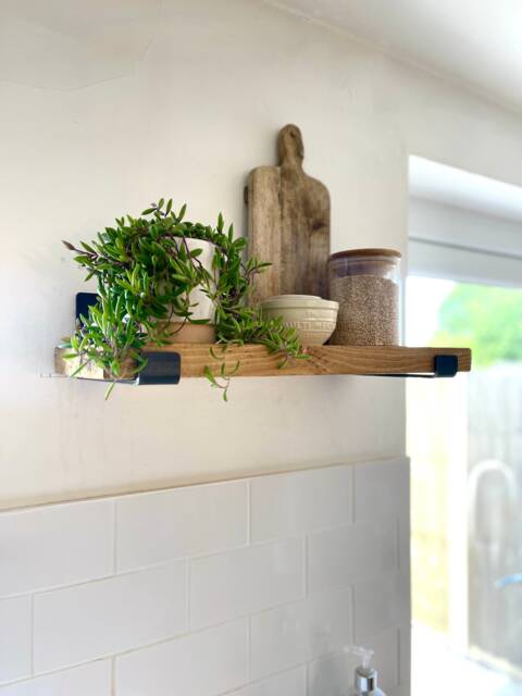 Rustic Scaffold Wood Shelf With Industrial Steel Brackets, Floating ...