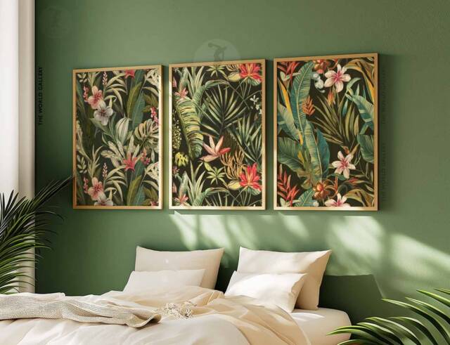 Henri Rousseau Floral Set Of 3 Posters, Boho Wall Print, Botanical Art ...