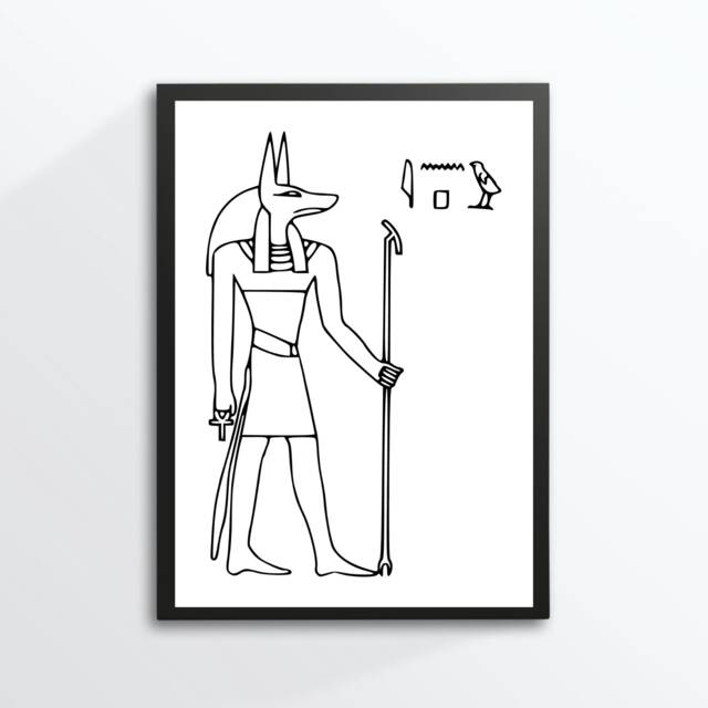 Art Print Din A4 Without Frame - Egypt God Anubis Egyptian Deity ...
