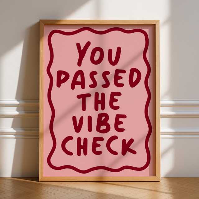 You Passed The Vibe Check Print, Unframed Art, Bold Kitchen Posters ...