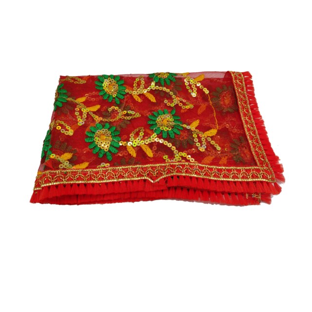 Red Decorative Mataji Ni Chunari Chundadi For Navaratri Hindu Festival ...