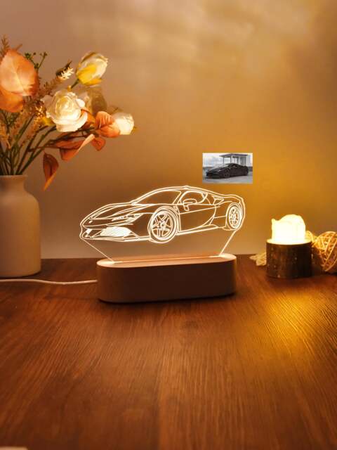 Custom 3D Car Sketch Night Light, Acrylic Led Personalised Accessory ...