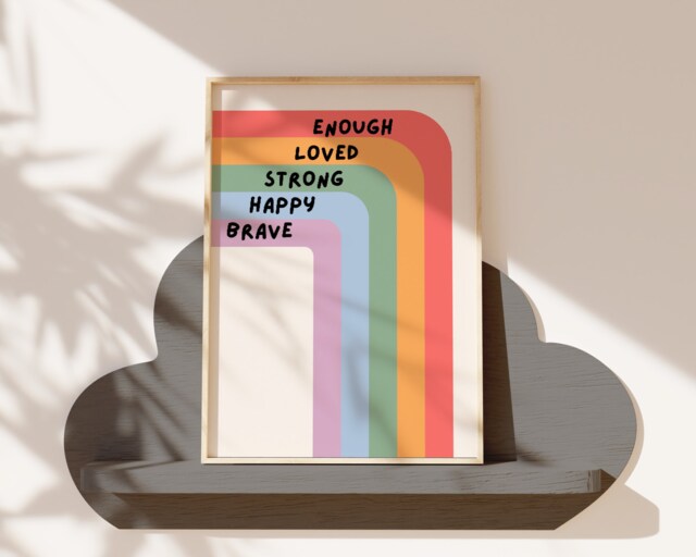 Children's Affirmation Wall Art - Kids Bedroom Girl Boy Poster Positive ...