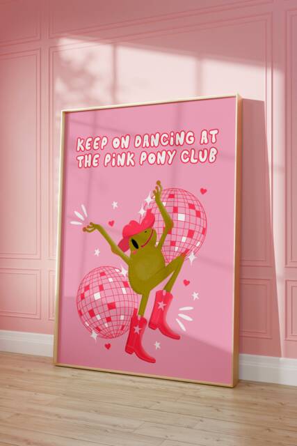Keep On Dancing At The Pink Pony Club, Chappell Roan Print, Frog Girly ...