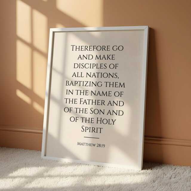 Matthew 2819 Bible Verse Print, Christian Typography, Framed Prayer by ...