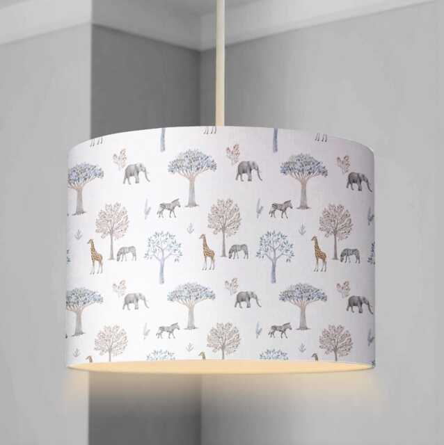 Lampshade - Nursery Ceiling Or Table Lampshade, Watercolour Plain ...