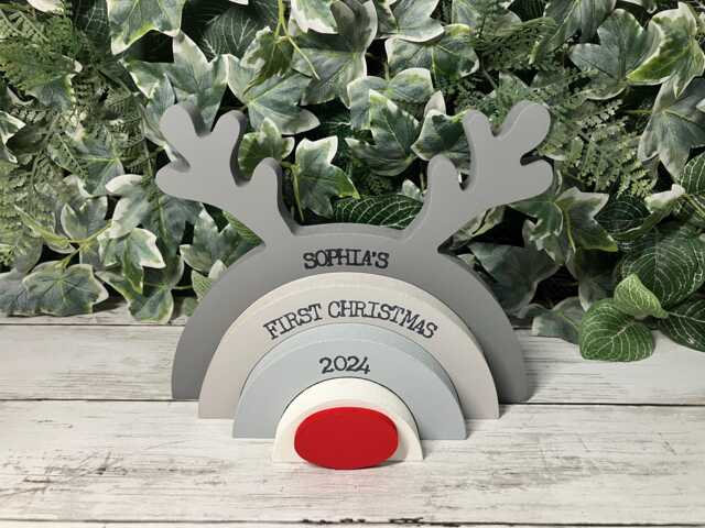 Rudolph Reindeer Stacking Shape - Rudolf Christmas Decoration by Etsy ...