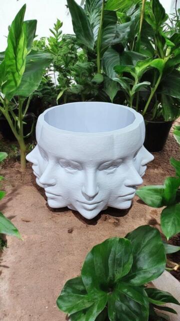 Polyface Planter Pot With 9 Faces - 3D Printed Indoor Plant Modern Face ...