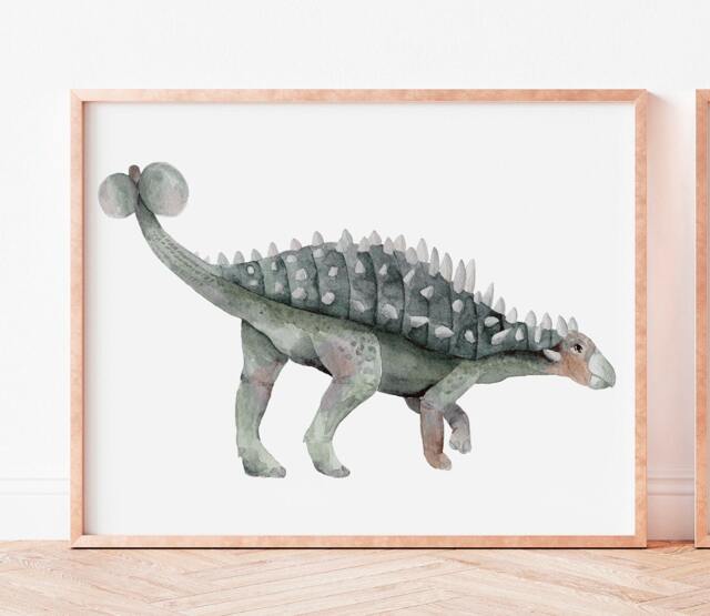Ankylosaurus Print Watercolor Dinosaur Wall Art by Etsy | ufurnish.com