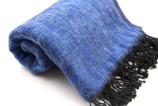 Blue Yak Wool Blanket Throws Large Shawl Soft & Warm Meditation Wrap ...