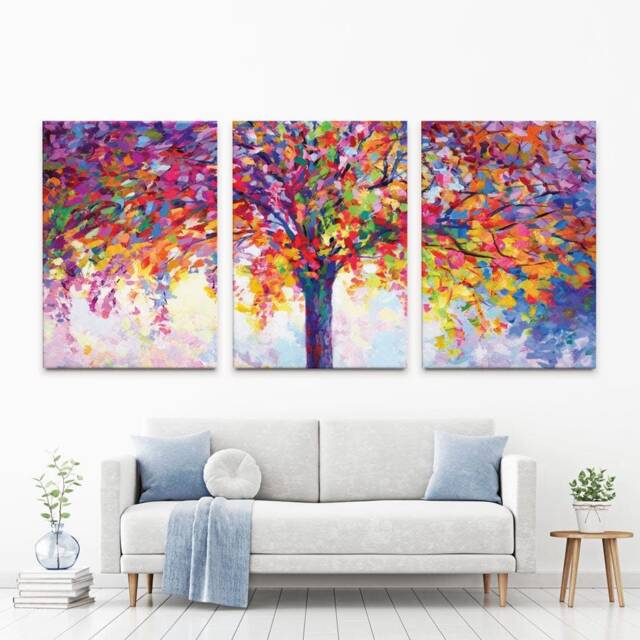 Tree Of Happiness Trio Canvas Print - Ashvin Harrison, Ready To Hang ...