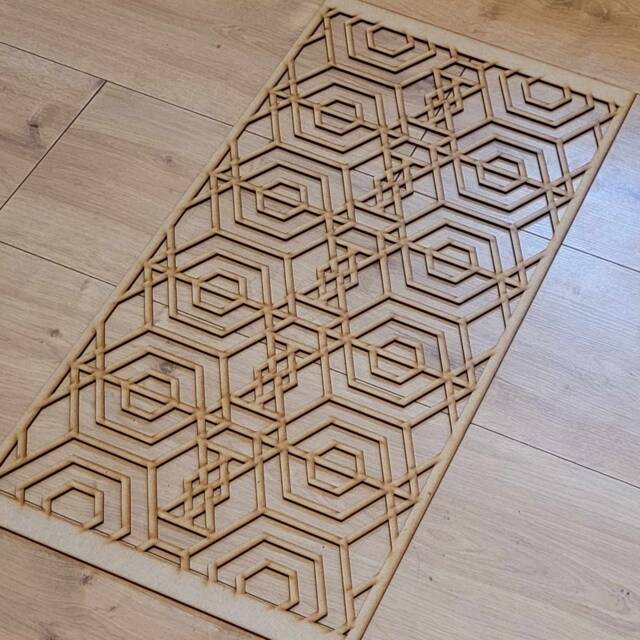 Art Deco Hexagon Screen Laser-Cut Mdf Panel, Radiator Cover Or Wall ...