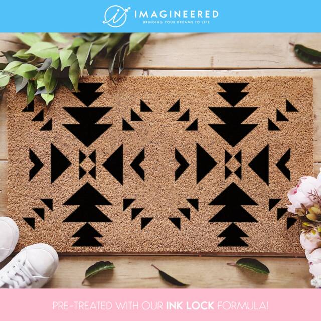 Aztec Pattern Doormat - Boho Home Rustic Style Gift For Her Western ...