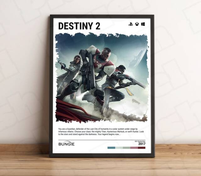 Destiny 2 - 2017 Minimalist Poster - Video Game Wall Art Print Gaming ...