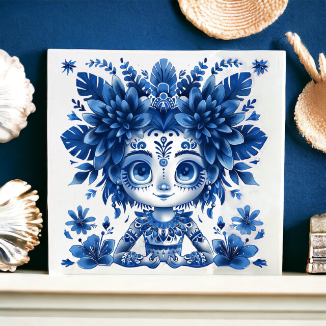 Maori Girl, Delft Blue, Tile, Maori, Kitchen Bathroom Wall Art, Kitchen ...