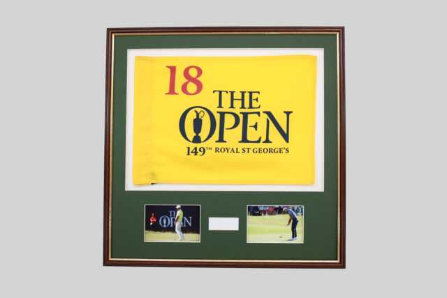 Personalised Golf Flag Display Frame, With Text Box & Two Photographs ...