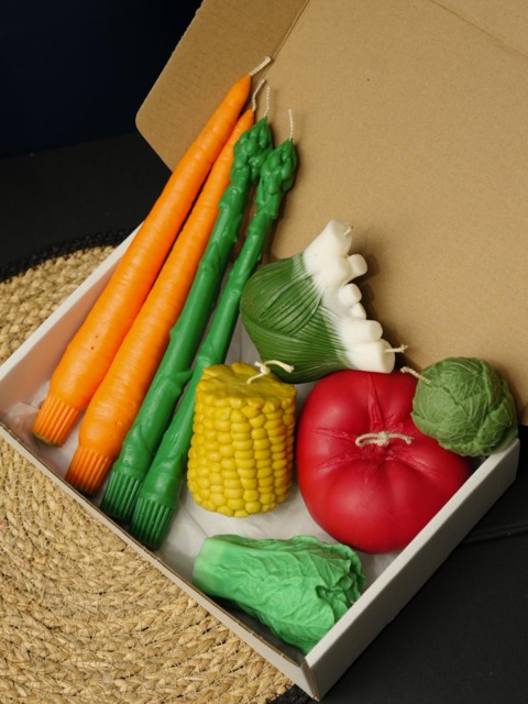 Vegetable Candle Set - Hyper-Realistic Shaped - Toppers, Kitchen Decor ...