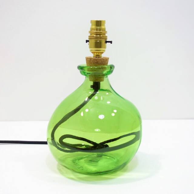 Green Glass Lamp Base - Recycled Glass - 16 Flex Colours Handmade in ...