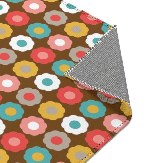 Retro 60's Style Flower Power Floral Pattern Area Rugs/3 Sizes by Etsy ...