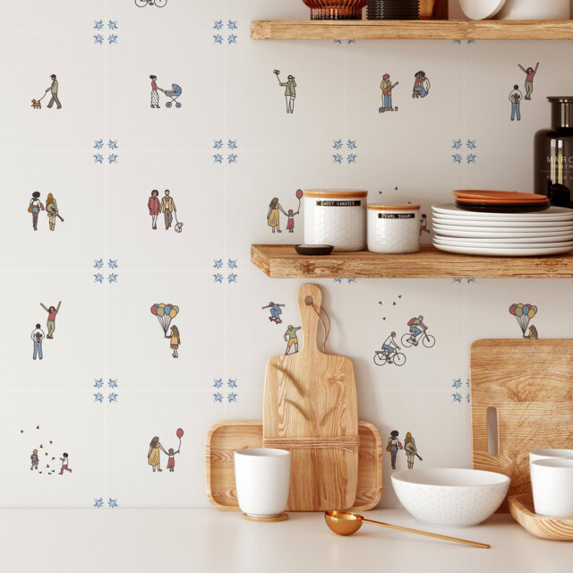 Tiny People Tile Decals - Self-Adhesive Wall & Floor Stickers Pack Of ...