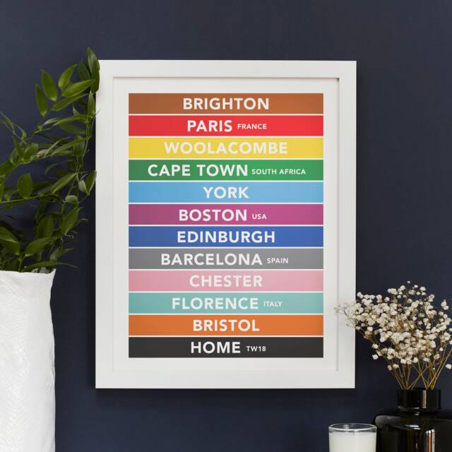 Your Favourite Places Destinations Words Personalised Print. A4, A3, A2 ...