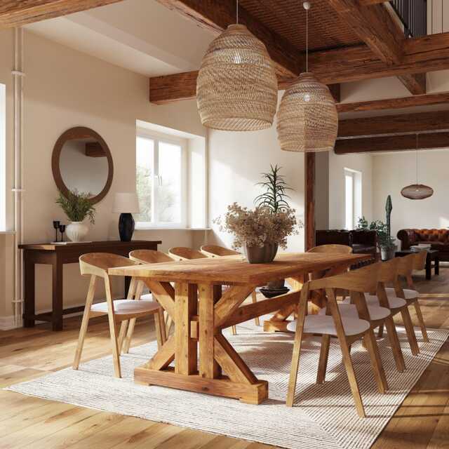 Rustic Dining Table Willoughby Farmhouse Beam Wooden Base by Etsy ...