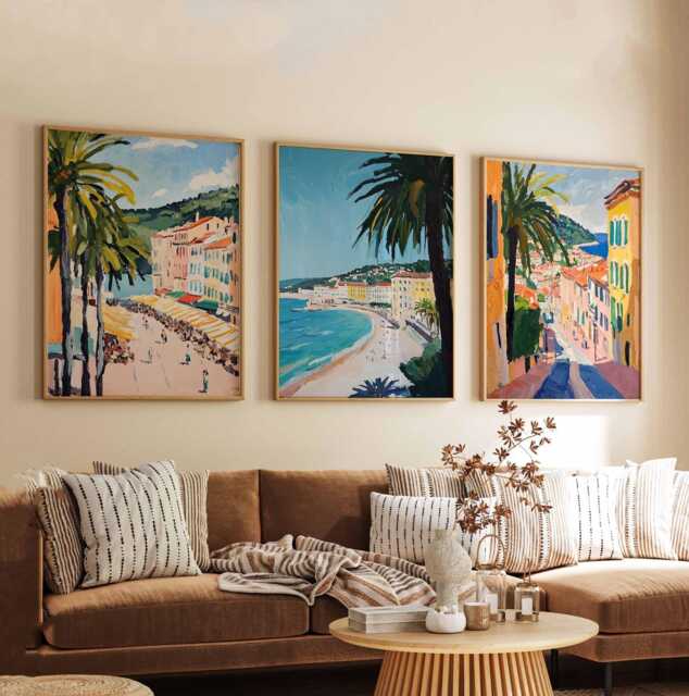 Set Of 3 Nice Travel Posters, France Wall Art Prints, French Riviera ...