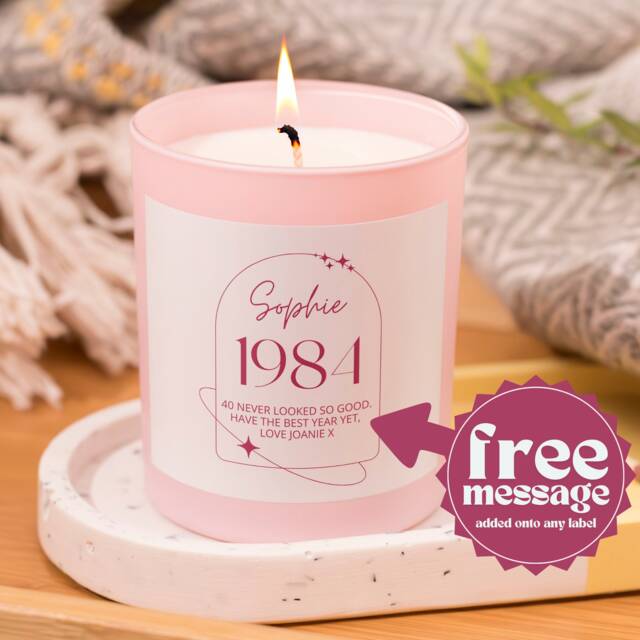 Birthday Date Candle With Name Gift For Message To Celebrate Turning 40 ...