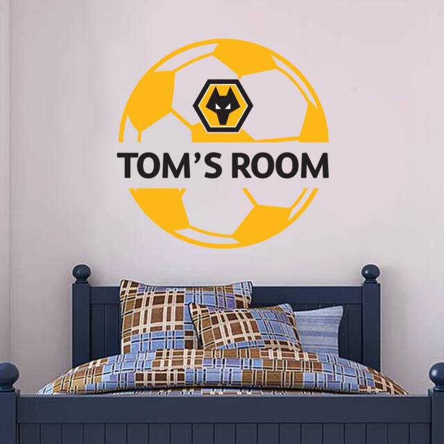 Wolverhampton Wanderers F.c. - Personalised Name & Ball Design Wall Art ...