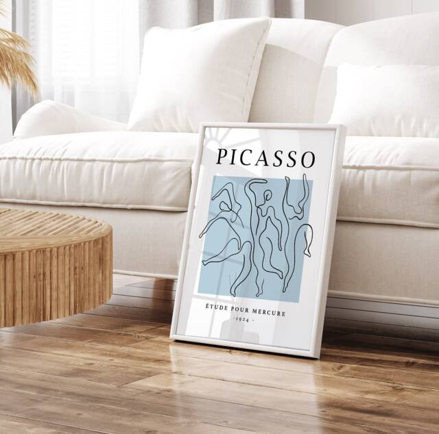 Picasso Art Print, Blue Wall Art, Picasso, Decor, Boho Living Room ...