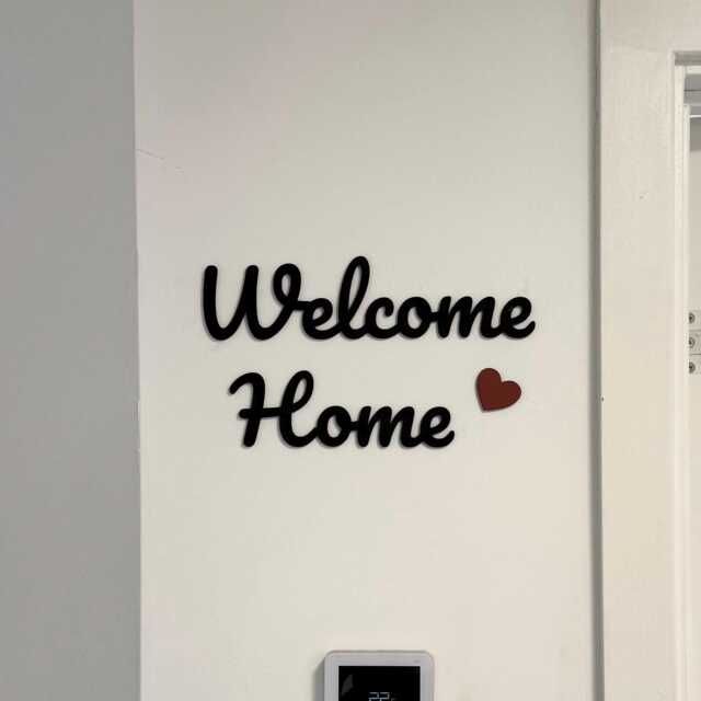 Welcome Home 3M Wooden Script Sign Hallway Door Wall Decor Sticker ...