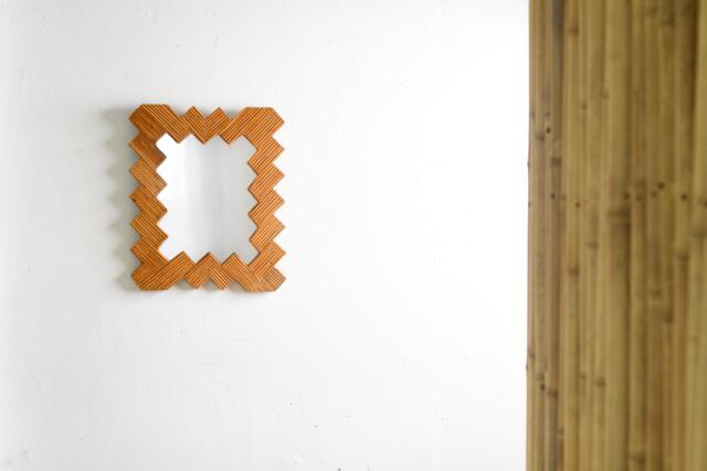 Herringbone Patterned Wall Mounted Mirror Vintage Style, Mirrors by ...