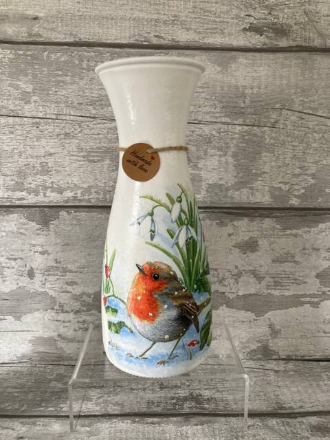 Robin Vase - Decoupage Lovers , Red Robin, Gifts Vase, Robins by Etsy ...