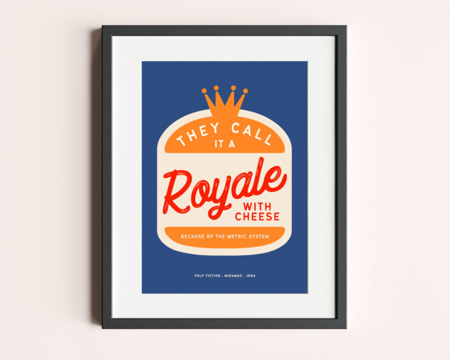 Royale With Cheese Pulp Fiction Print Movie Poster, Film Poster ...
