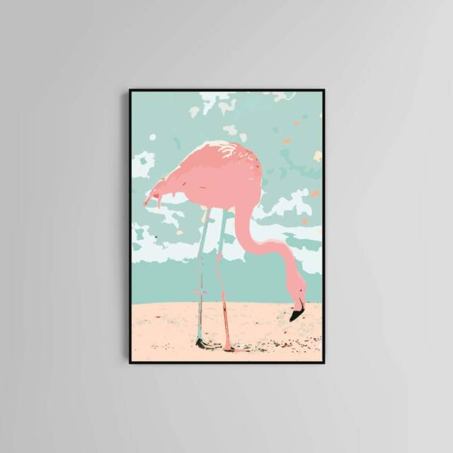 Pink Flamingo Poster Print Home Wall Art Decor Nursery Kids Modern ...