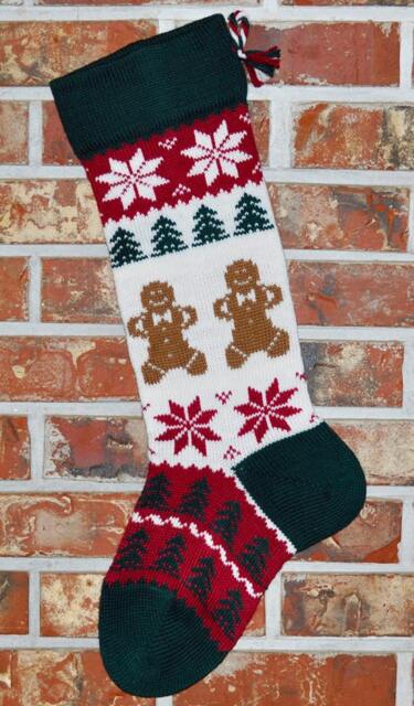 Personalized Knit Gingerbread Christmas Stocking - 100% U.s. Wool ...