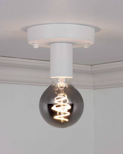 Contemporary Smoke Led Ceiling Light - Simple White Flush Mount ...