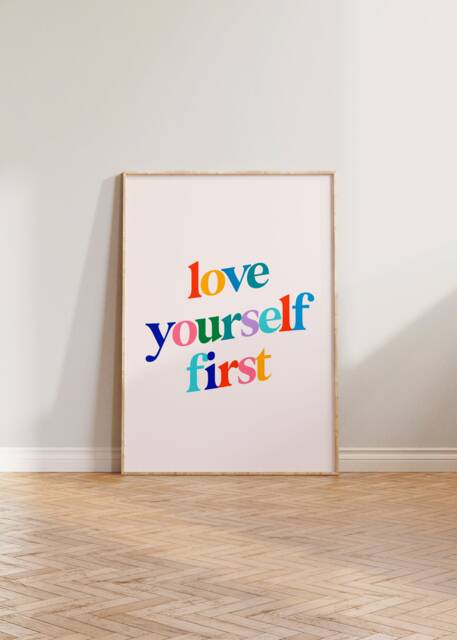 Self Love Print Poster, Yourself First Print, Positive Wall Art ...