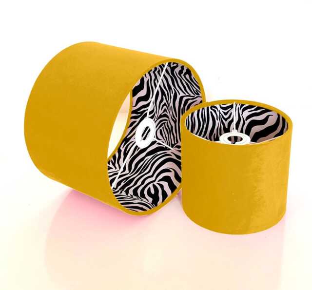 New Luxury Hq Double Sided Lemon Yellow Velvet & Zebra Animal Black ...