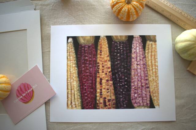 Corn Art Print Colorful Fall Harvest, Kitchen Decor - 11x14 by Etsy ...