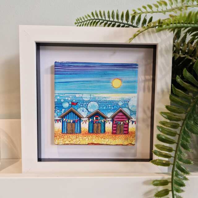 Hand Painted Beach Hut Art Mini Framed Coastal Decor - 5.9In by Etsy ...