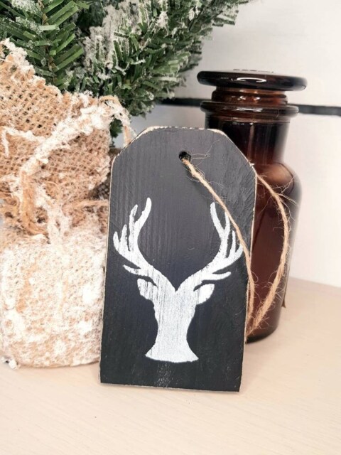 Single Wooden Tag, Stag Design, Tree Decoration, Christmas Decor, Gift ...