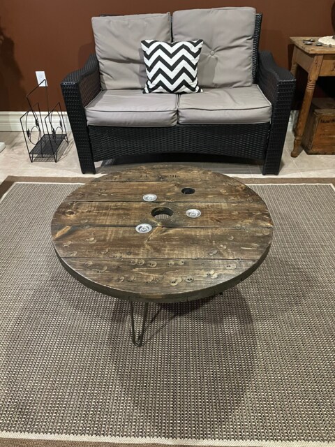 Rustic Handmade Vintage Wooden Spool Coffee Table Living Or Family Room ...