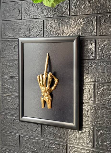 Middle Finger Wall Frame, Gallery Art, Gothic Home Decor, Curiosity ...