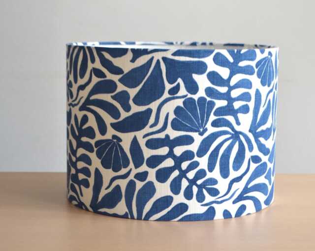 Matisse Blue & White Cotton Fabric Lampshade, Print Table Lamp, Pendant ...