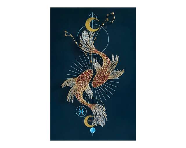 Pisces Zodiac Sign - String Art Decorative Panel Elegant Abstract ...