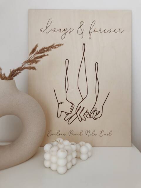 Lineart, Wooden Decor, Plaque, Personalised Present, Housewarming Party, Customized Art, Wall ...