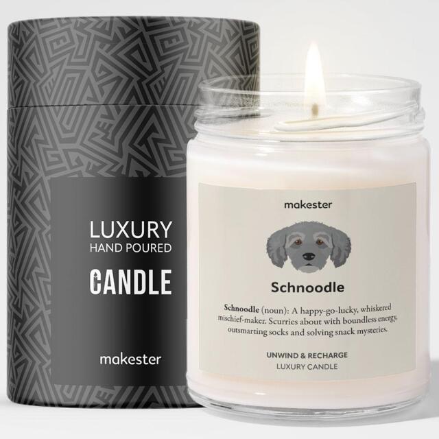 Schnoodle Candle Madagascan Vanilla, Jasmine & Sugared Almond Scented ...