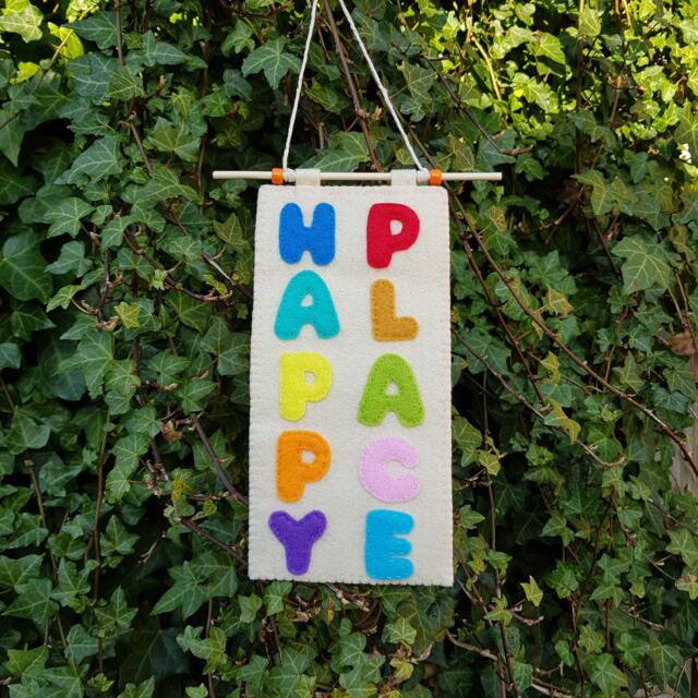 Happy Place Felt Hanging, Nursery Banner, Positivity Kids Room Decor ...